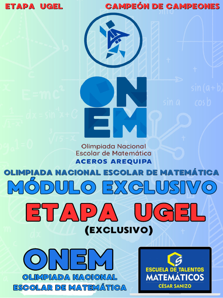 Ciclo Onem 2025 - Etapa Ugel - Fin de Semana | PDF