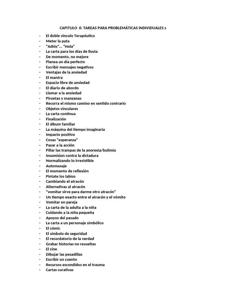 200 Tareas para Terapia Breve | PDF