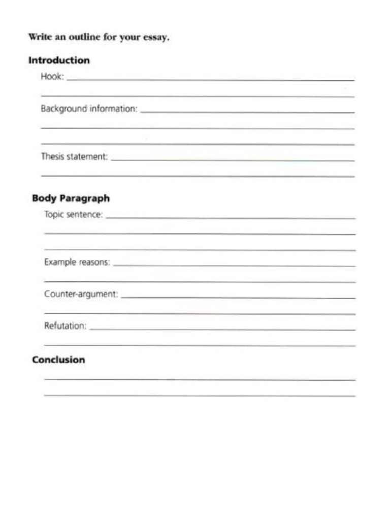 Outline Template - Opinion Essay | PDF