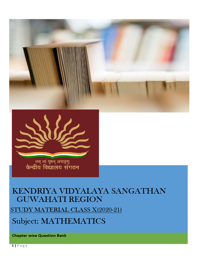 Chaduvu - 10 - Mat - Chapter Wise Question Bank by Kendriya Vidyalaya ...