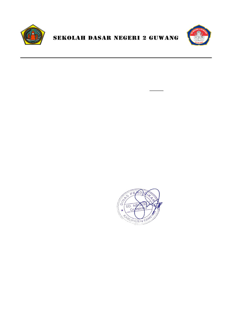 Permakluman Kegiatan PERSARI SDN 2 Guwang | PDF