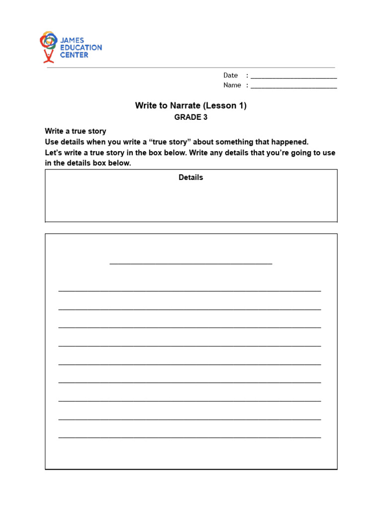 Grade 3 True Story Writing Guide | PDF