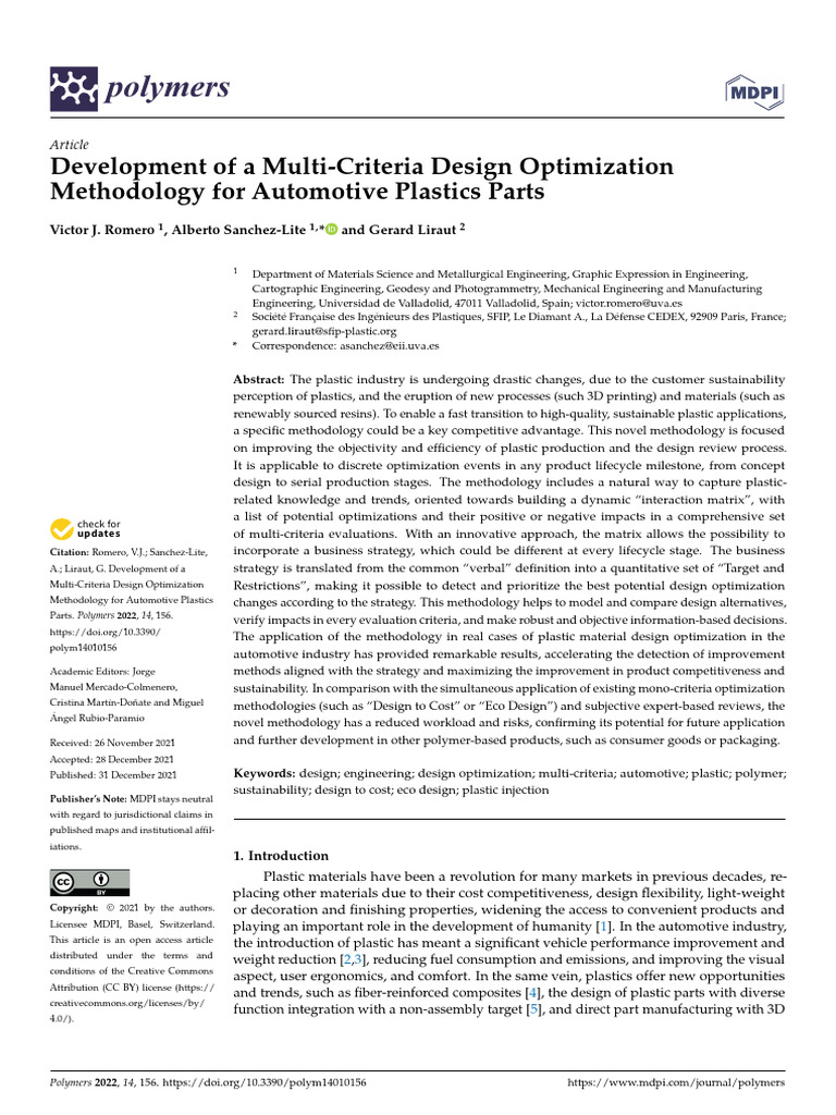 Development of A Multi-Criteria Design Optimization Methodology For ...