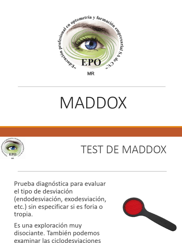Evaluación de Desviaciones Oculares: Test de Maddox | PDF