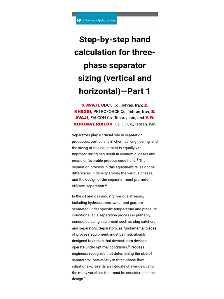 Vertical_and_Horizontal_Separator_Sizing_Part_1_HP_June_2025 | PDF | Viscosity | Force