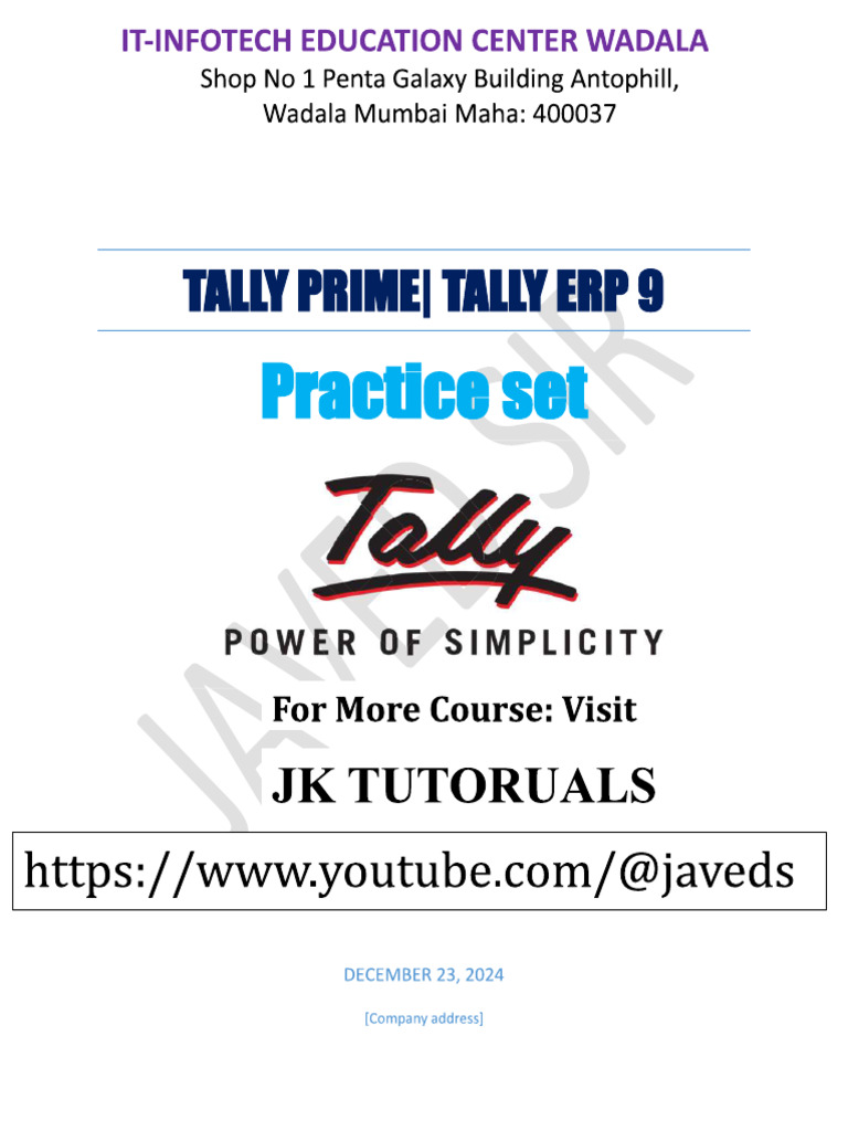 TALLY PRIME QUESTION | PDF