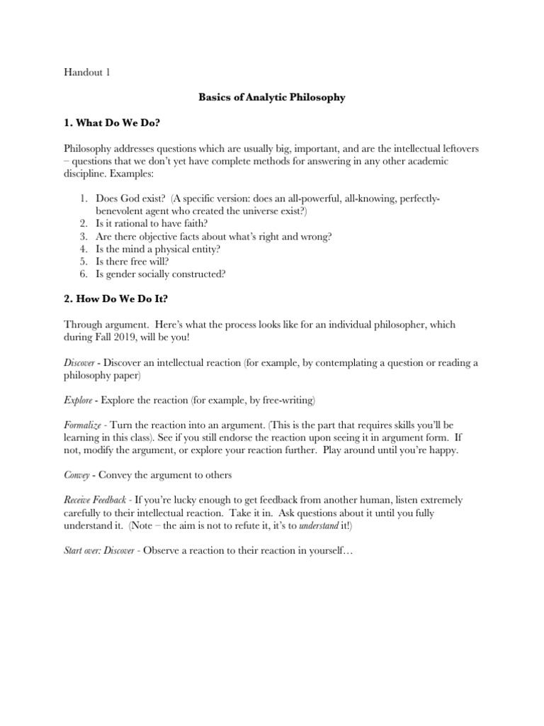 Basics of Analytic Philosophy Explained | PDF