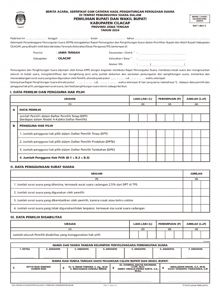 CHasil Salinan - Pilbup | PDF