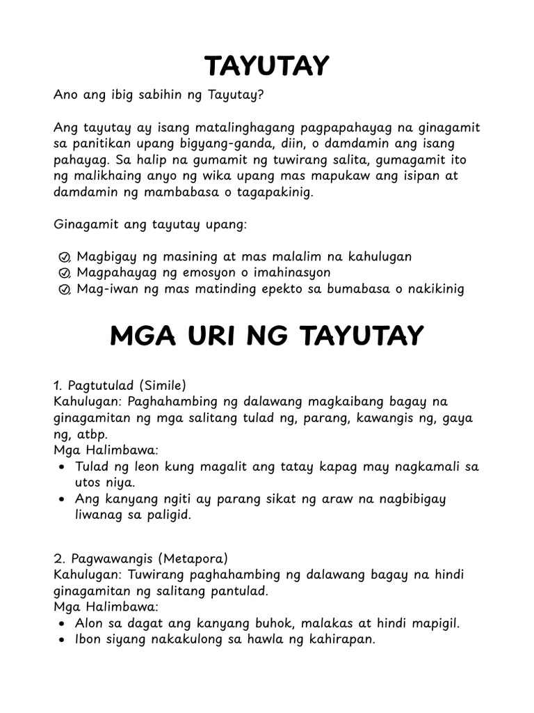 Tayutay | PDF