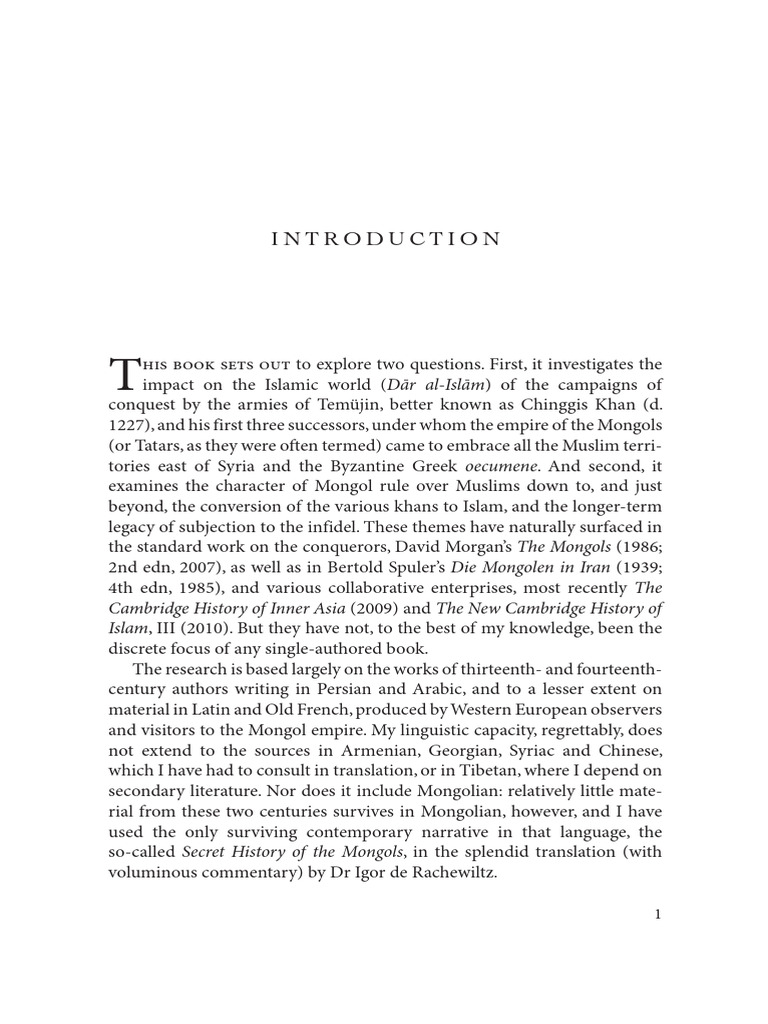 The Mongols and the Islamic World From Conquest to ...
