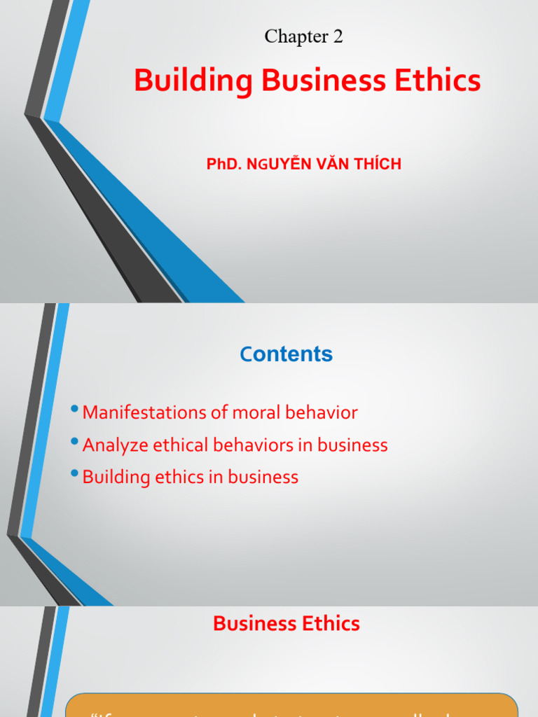Chapter 2 - Building Business Ethics | PDF | Employment | Business Ethics