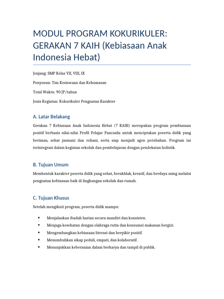 Modul Program 7 KAIH | PDF