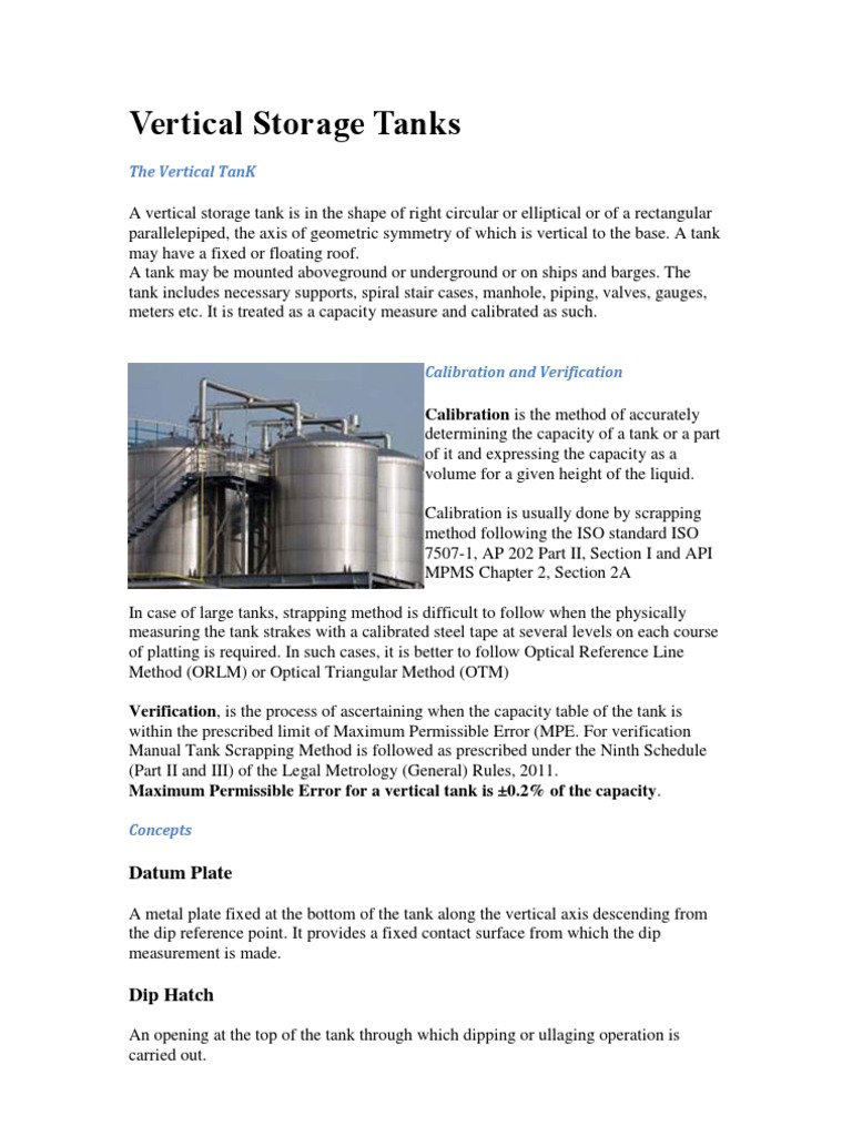 Vertical Storage Tank Calibration Guide | PDF | Litre | Calibration