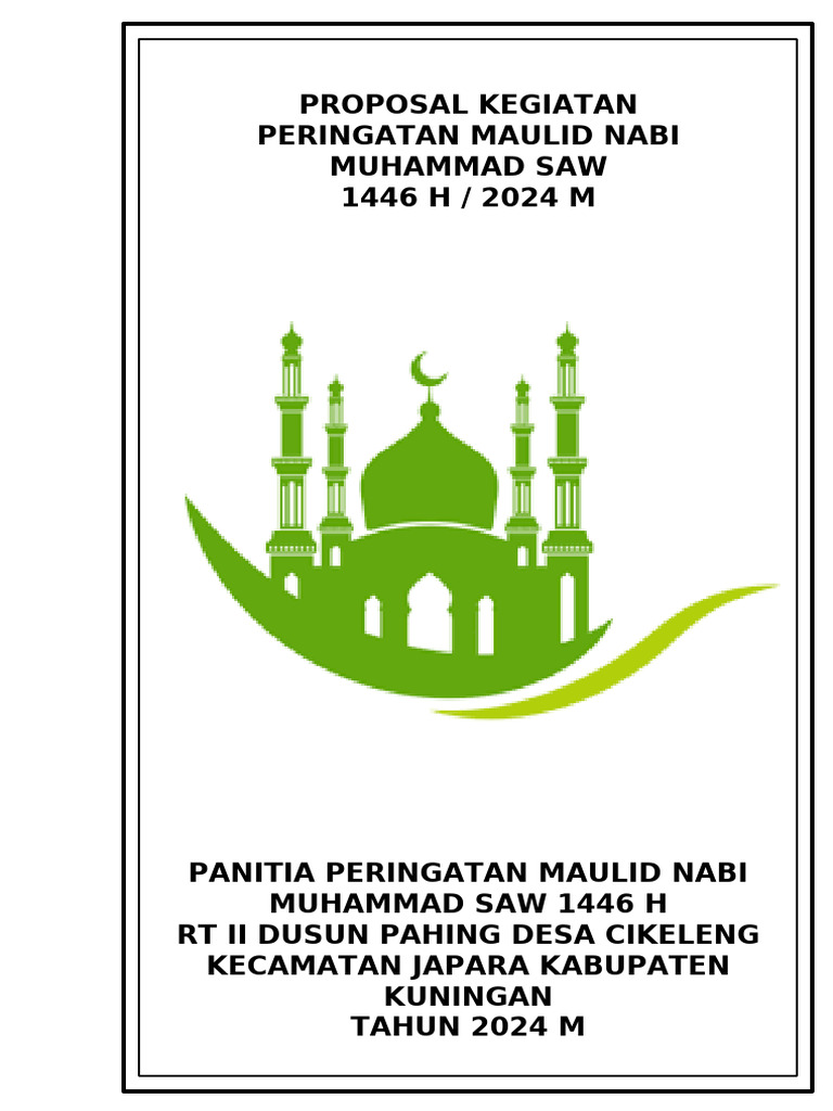 Proposal Maulid Nabi RT 11 | PDF