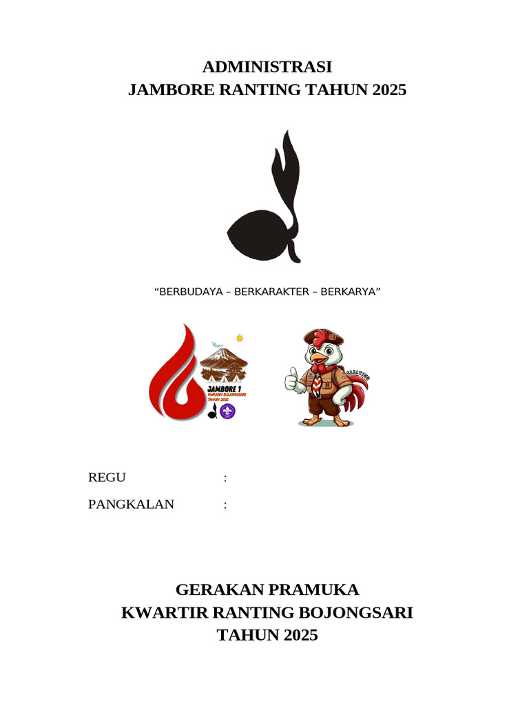Contoh Administrasi Jambore Ranting Kwarran Bojongsari 2025 | PDF