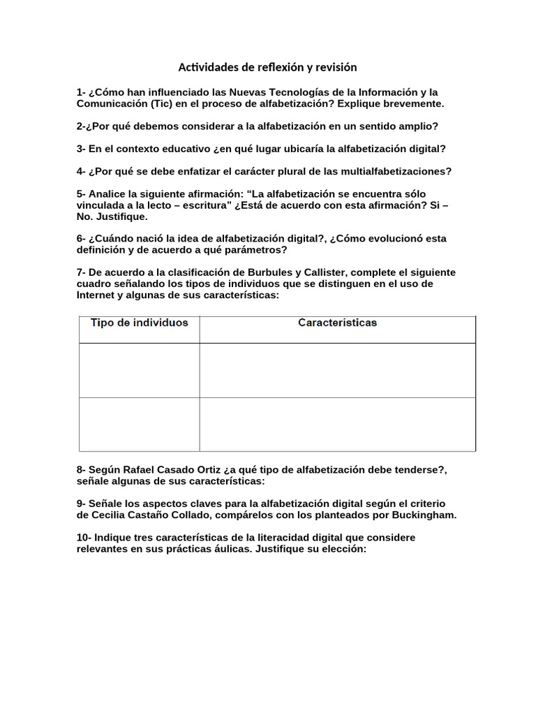 Actividades de Revison | PDF