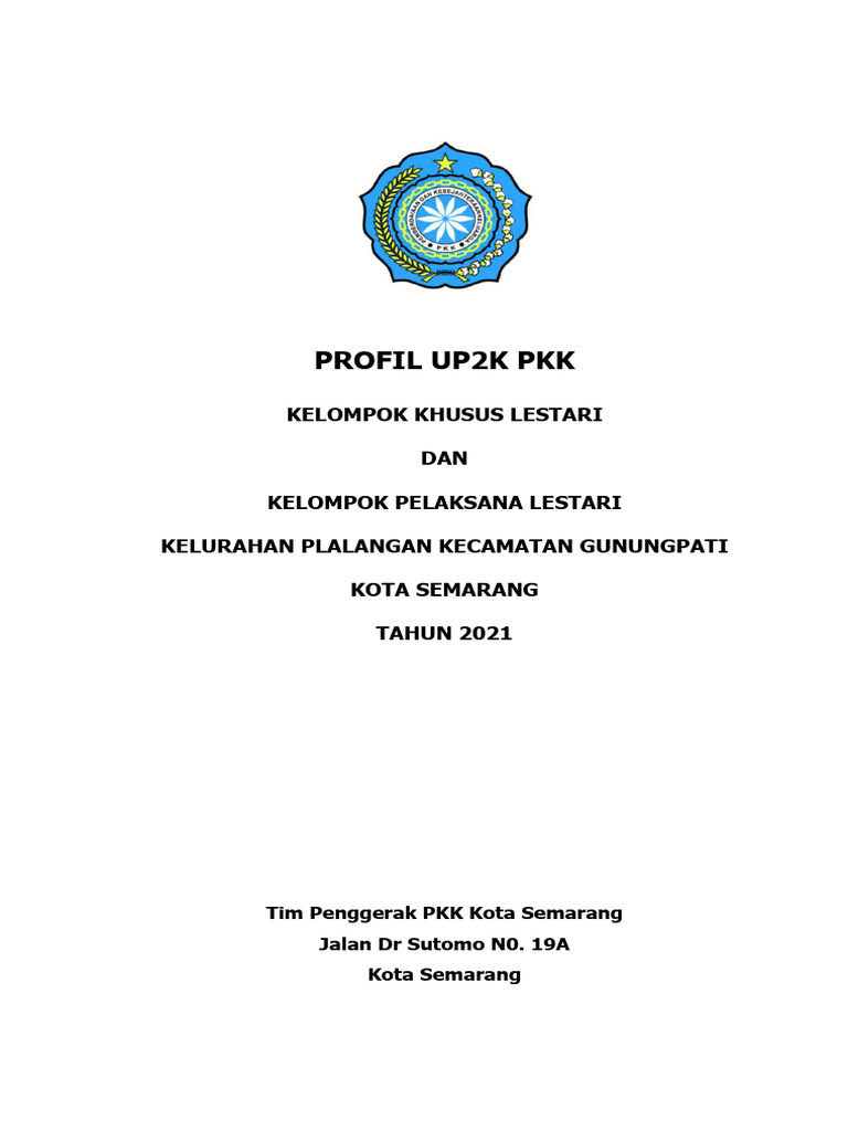 Profil dan Aktivitas UP2K PKK 2021 | PDF