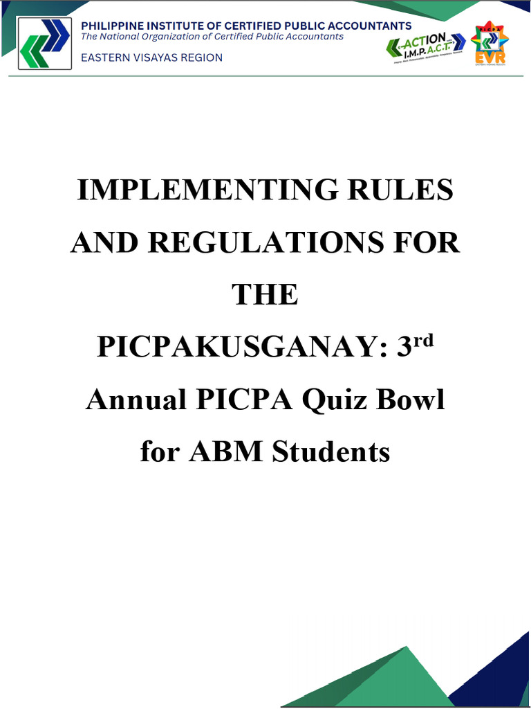 PICPA Quiz Bowl for ABM Students 2025 | PDF