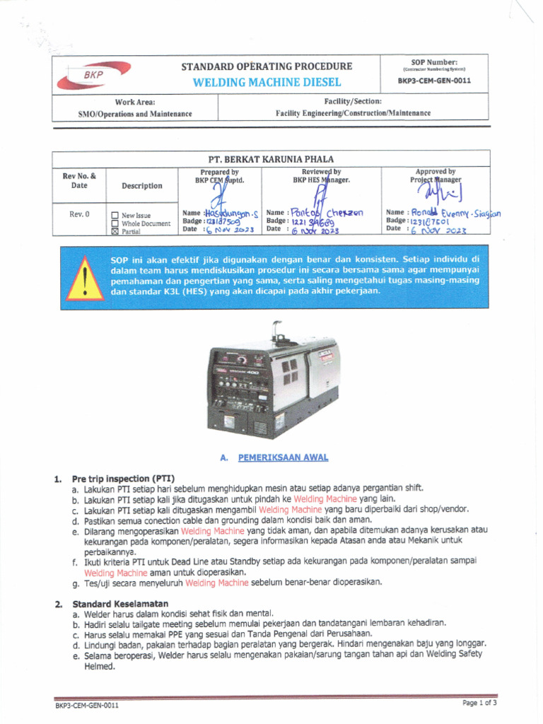 Sop Welding Machine Diesel | PDF