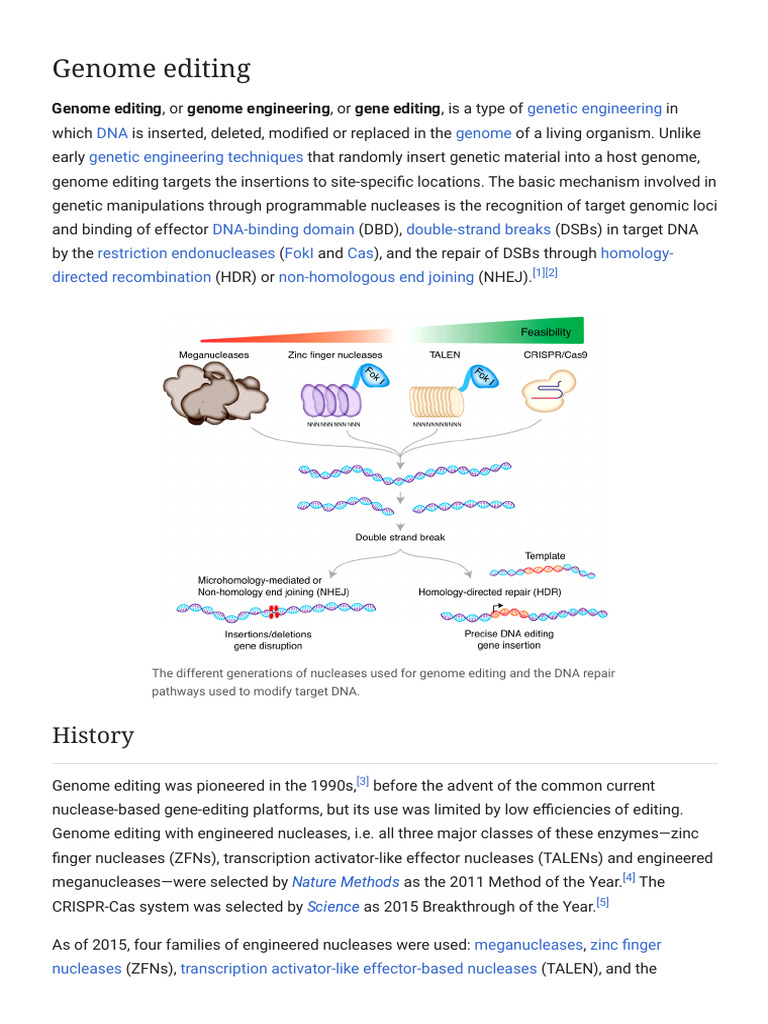 Genome Editing - Wikipedia | PDF | Crispr | Gene Knockout