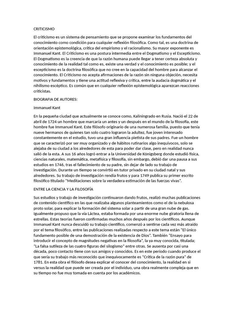 Fundamentos del Criticismo en Filosofía | PDF | Edmund Husserl ...