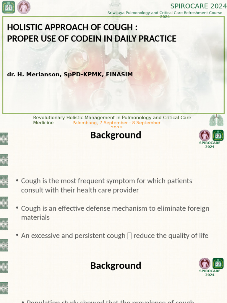 Holistic Approach of Cough: Proper Use of Codein in Daily Practice ...