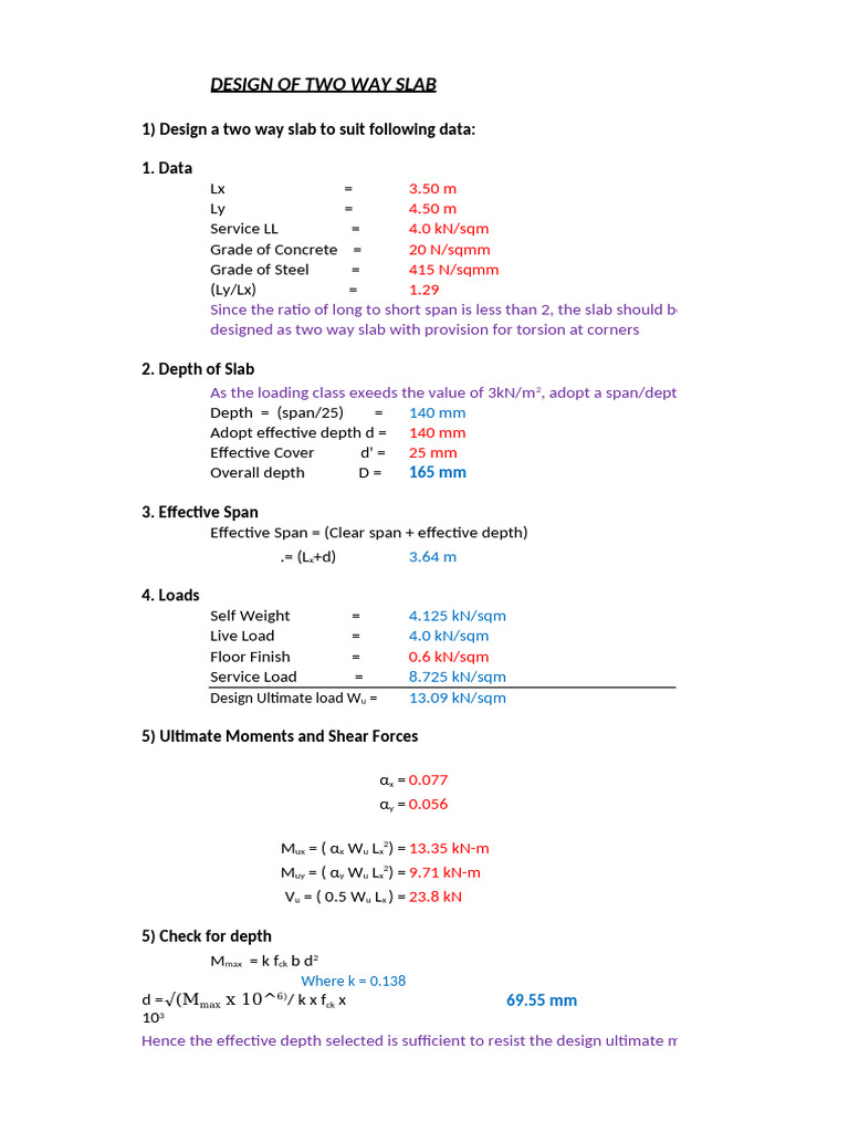 Two Way Slab Design | PDF | Building Engineering | Applied And ...