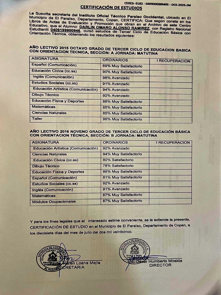 Certification of Studies | PDF