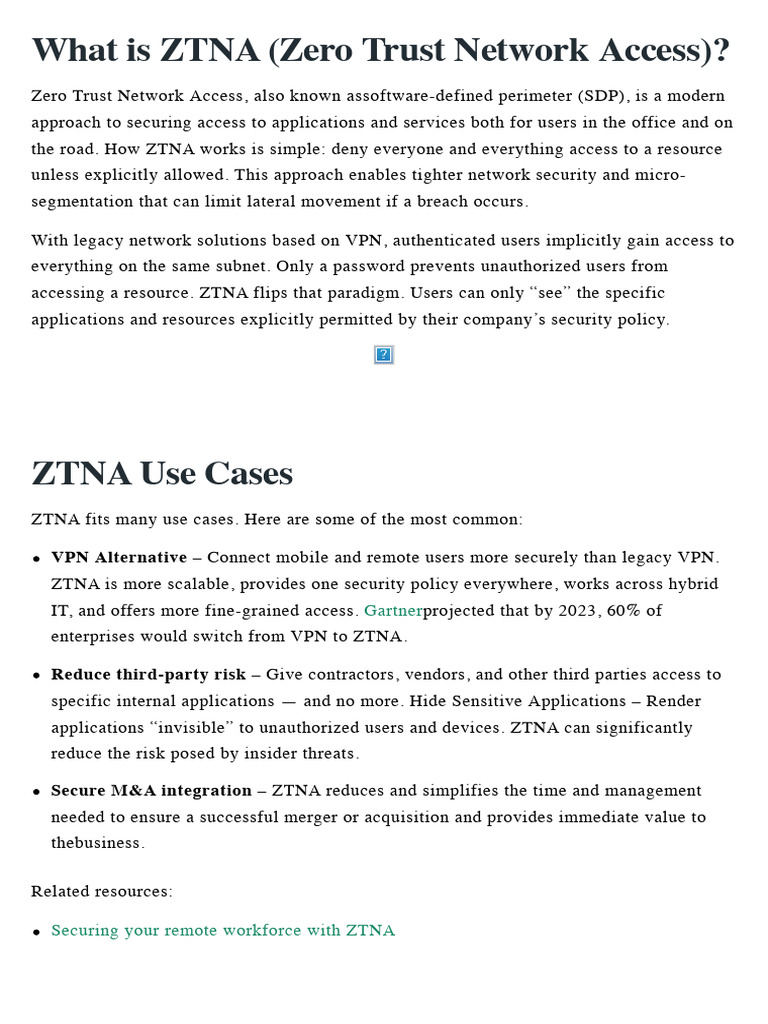 What Is ZTNA (Zero Trust Network Access) | PDF | Cyberwarfare | Security