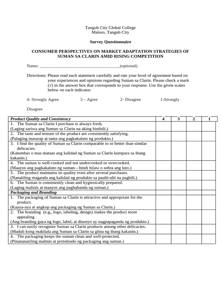 Questionnaire | PDF