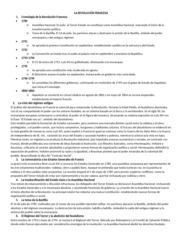 La Revolucion Francesa | PDF | revolución Francesa | Reino del terror