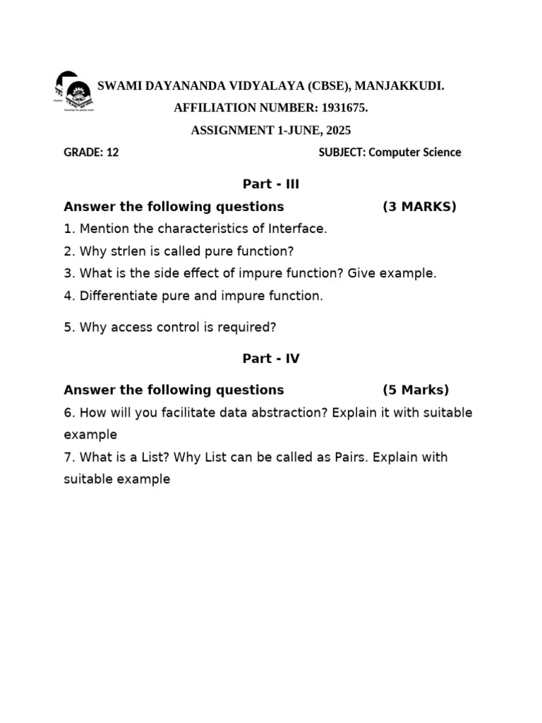 12th Cs Assignment 1 | PDF