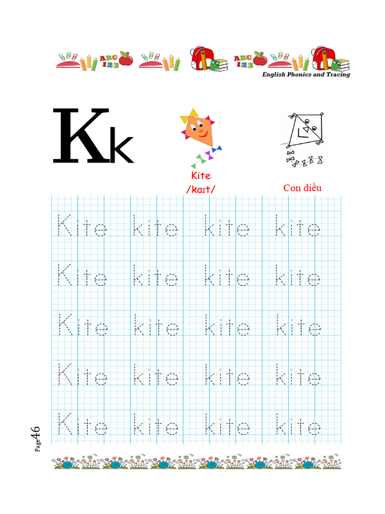 Kk Tracing and Phonics Practice | PDF