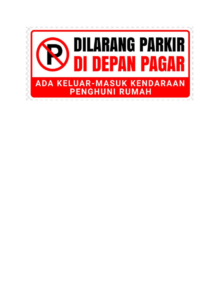 Dilarang Parkir | PDF