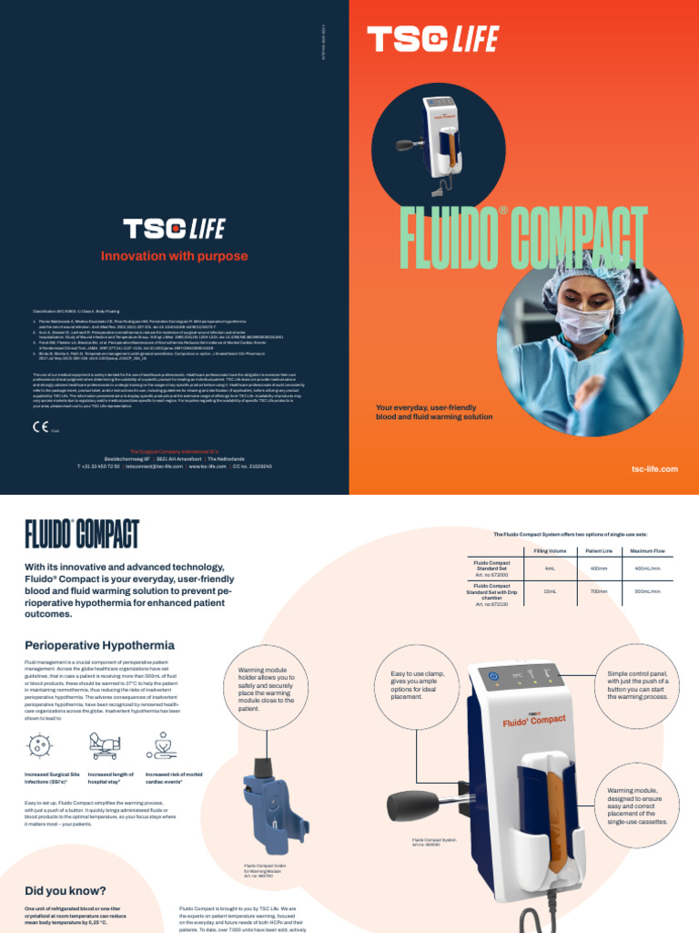 Fluido Compact Blood Warming System | PDF | Health Sciences | Health Care