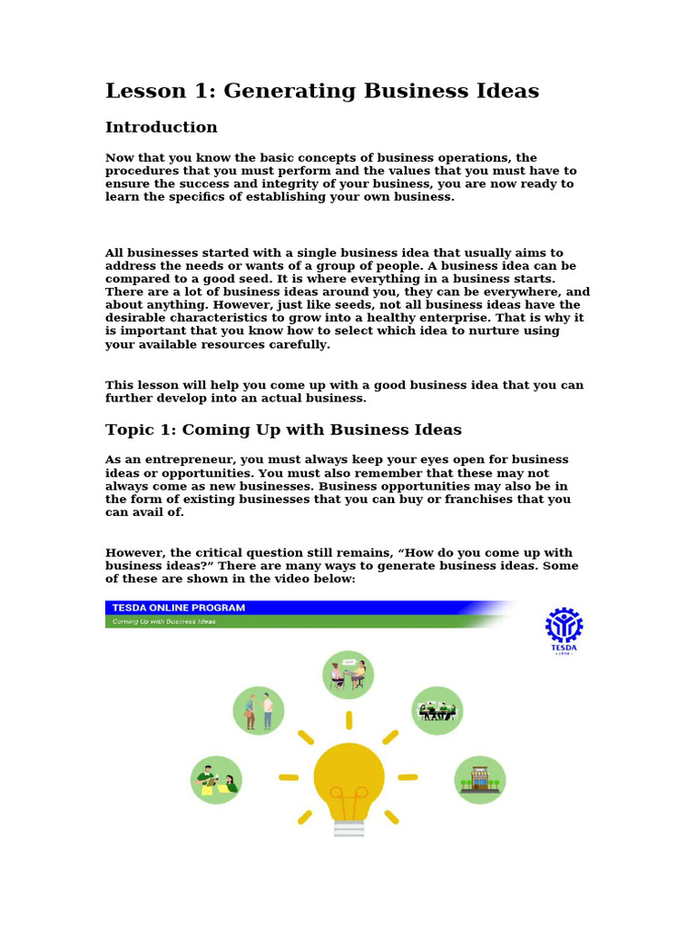 Selecting the Best Business Idea | PDF | Swot Analysis | Business