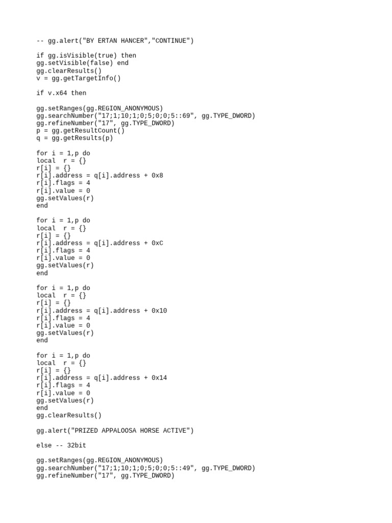 Prized Animals Loop - Lua | PDF