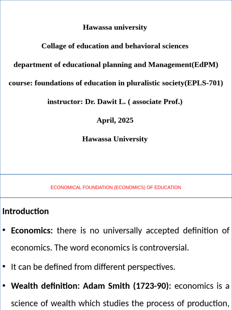 Economics of Education and Development | PDF | Economics | Human Capital