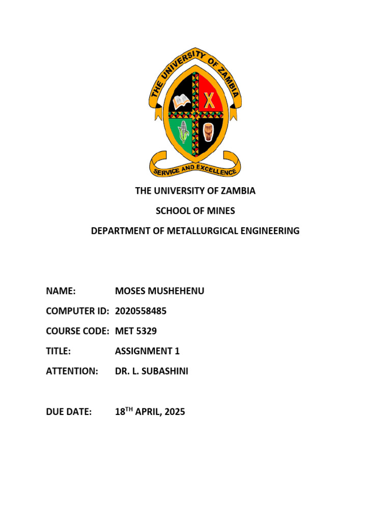 Moses Mushehenu Assignment 1 | PDF | Steel | Nuclear Fuel