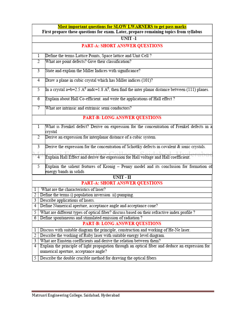 Physics Question Bank For Slow Learners | PDF | Waves | Superconductivity