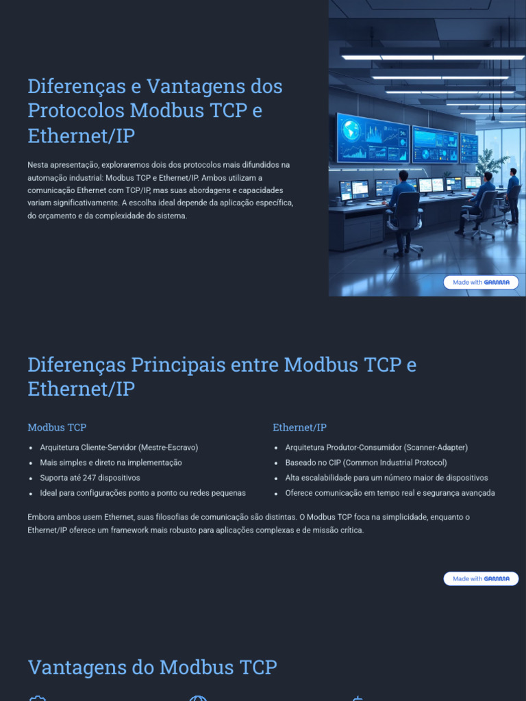 Diferencas e Vantagens Dos Protocolos Modbus TCP e EthernetIP | PDF ...