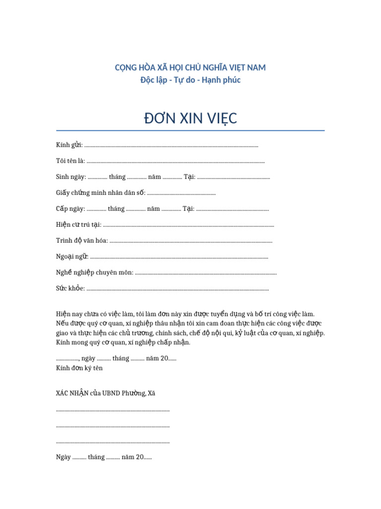 Don Xin Viec | PDF