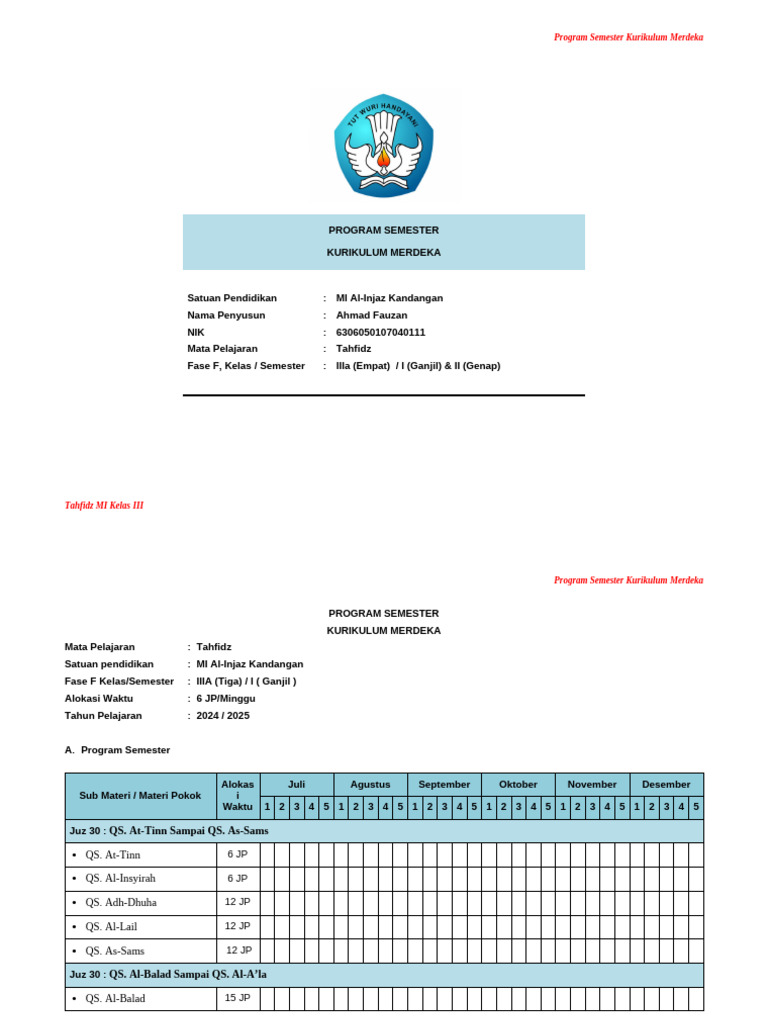 PROMES Kurikulum Merdeka | PDF