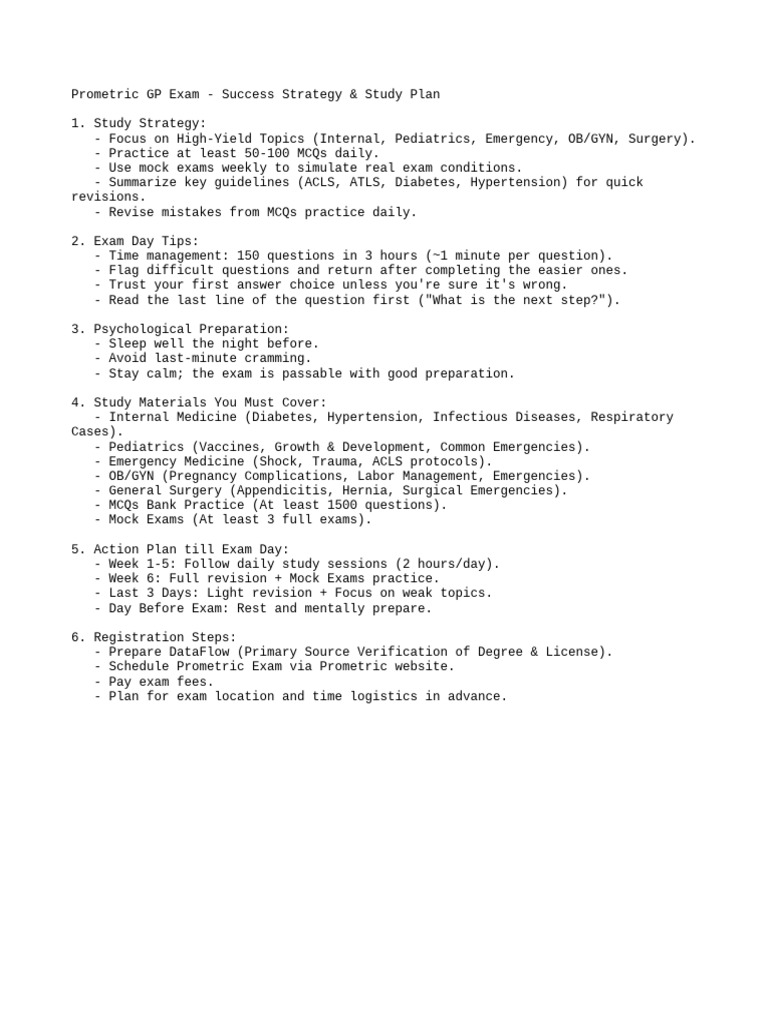 Prometric GP Success Strategy | PDF