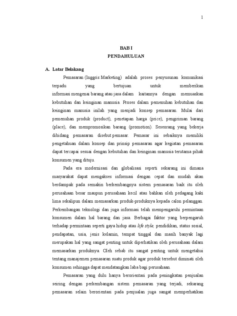 Draft Revisi Pemasaran | PDF