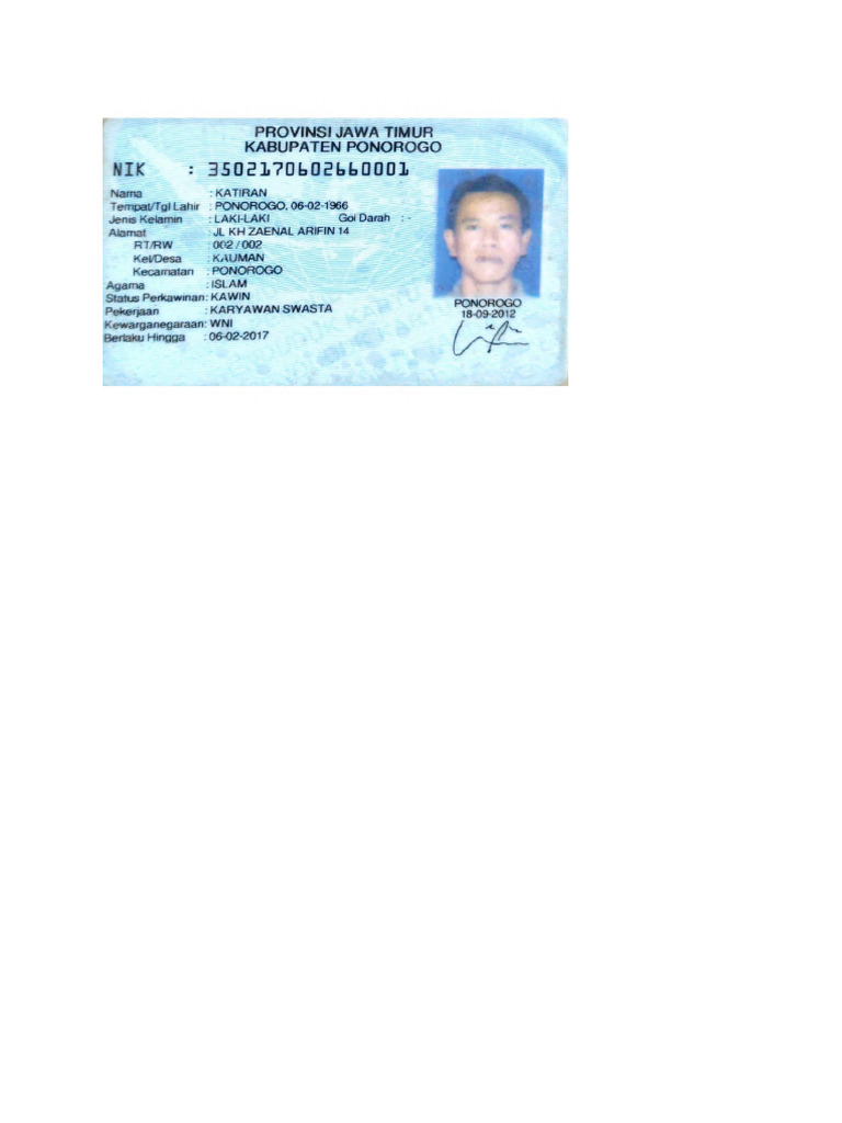 Kk Ktp Pemohon Katiran | PDF