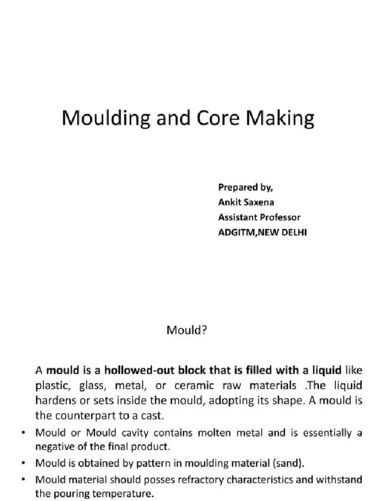Moulding and Core Making | PDF
