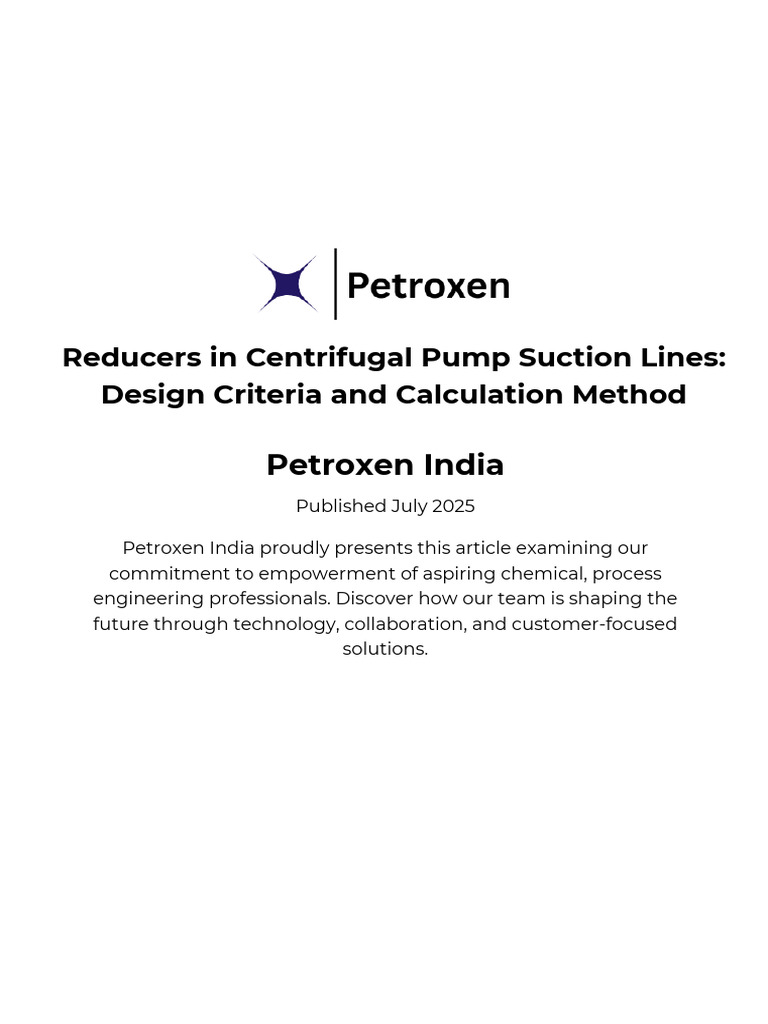 Petroxen L1 Reducer On Pump Suction & Discharge Line Design | PDF | Pump | Mechanical Engineering