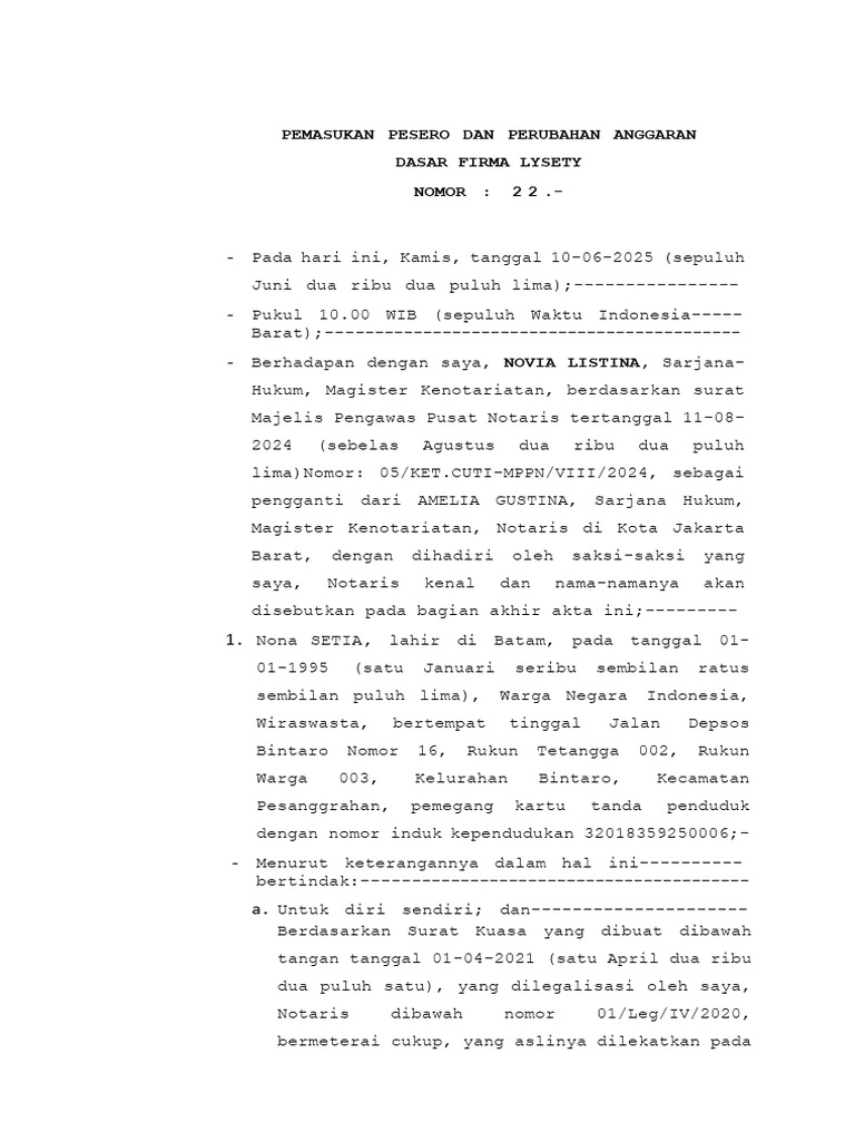 Akta Perubahan Firma | PDF