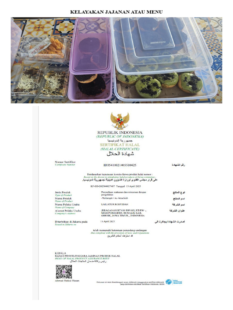 Kelayakan Jajanan Atau Menu | PDF